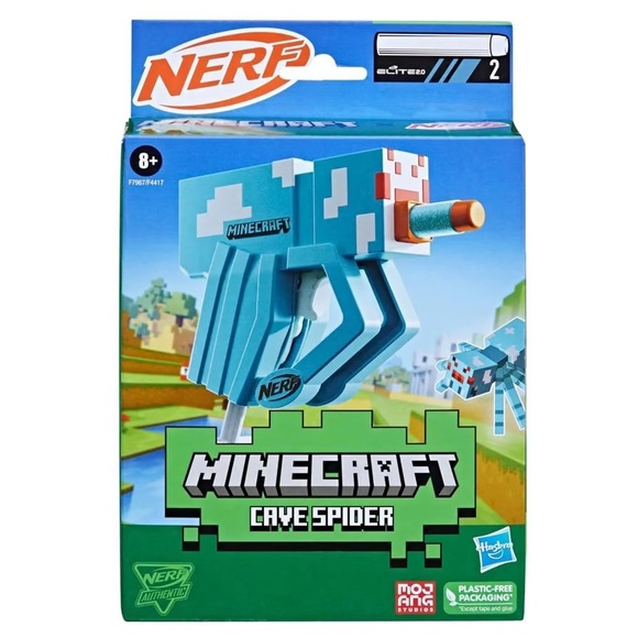 Nerf | Toys | Nerf Microshots Minecraft Cave Spider Blaster Includes 2 ...